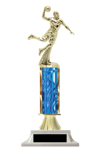 Wow! Blue Boys Basketball Column Trophy - Build-a-Trophy | Custom Den