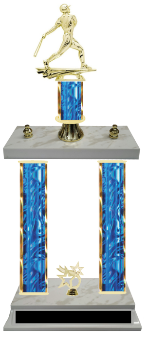 Baseball Double Column Trophy 8 Color Options | Custom Den